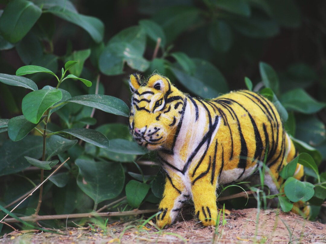 Wool Felt Tiger Toy, Tiger Art and Decor, - Etsy