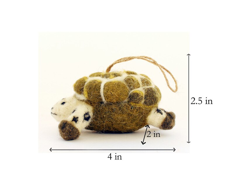Wool Felt Turtle Ornament, Tortoise Art and Decoration, - Etsy