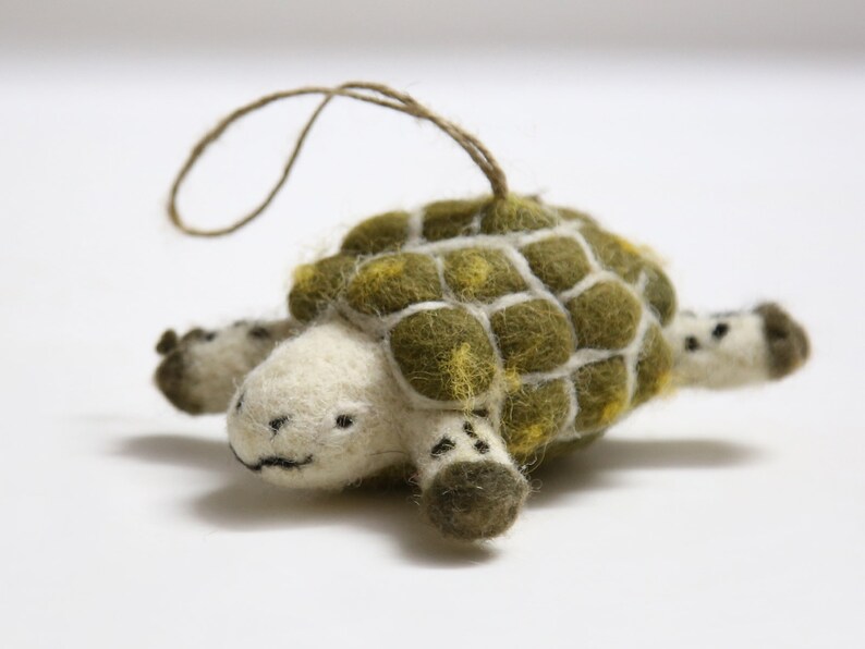 Wool Felt Turtle Ornament, Tortoise Art and Decoration, - Etsy