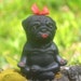 Meditating Black Pug Statue With Red Lipstick and Bow. Yoga Teacher ...