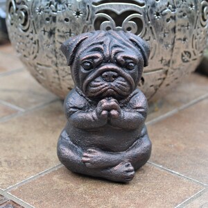 Bronze Buddha Pug Figurine: Hand-poured Yoga Decor - Etsy