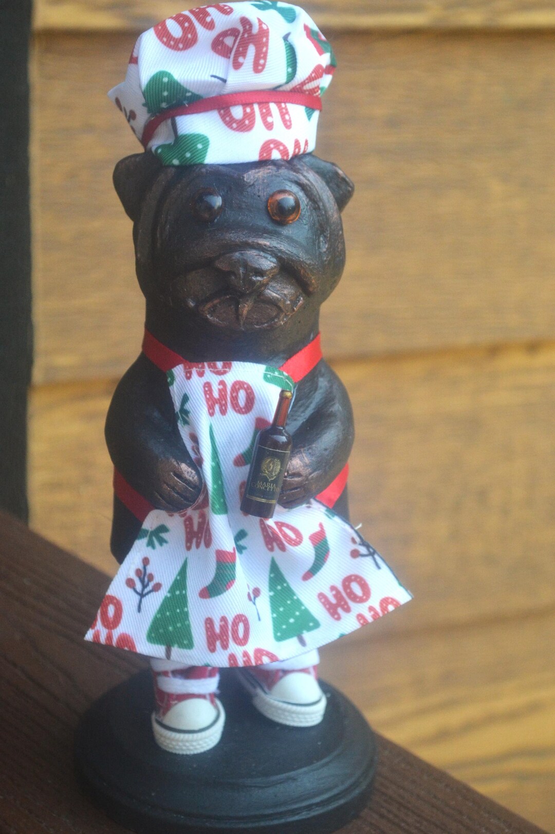 Black Pug Chef Statue, Christmas Kitchen Decor. - Etsy
