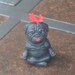 Meditating Black Pug Statue With Red Lipstick and Bow. Yoga Teacher ...
