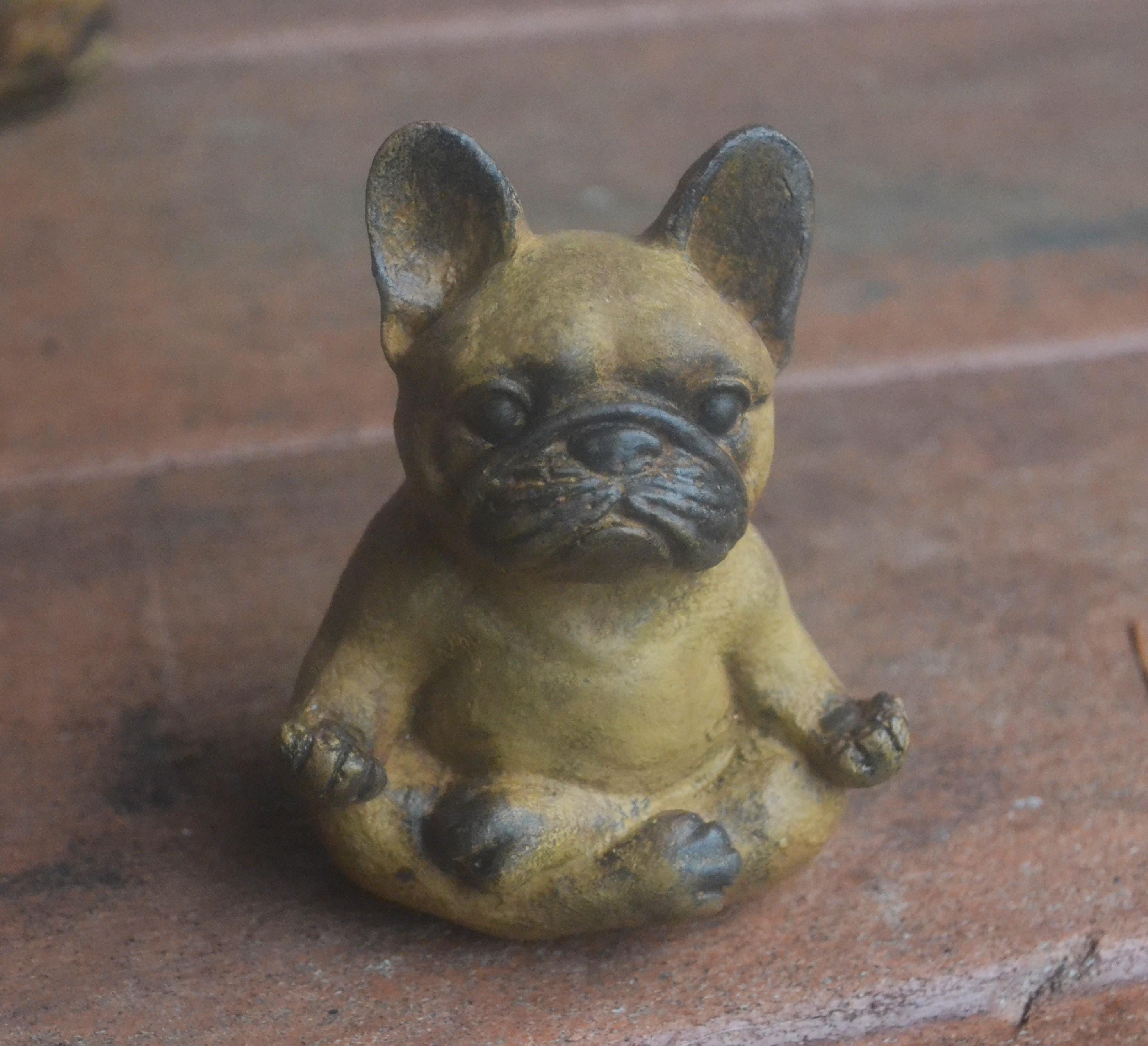 French Bulldog Statue, Meditating Frenchie for Mom's Birthday, Tiered ...