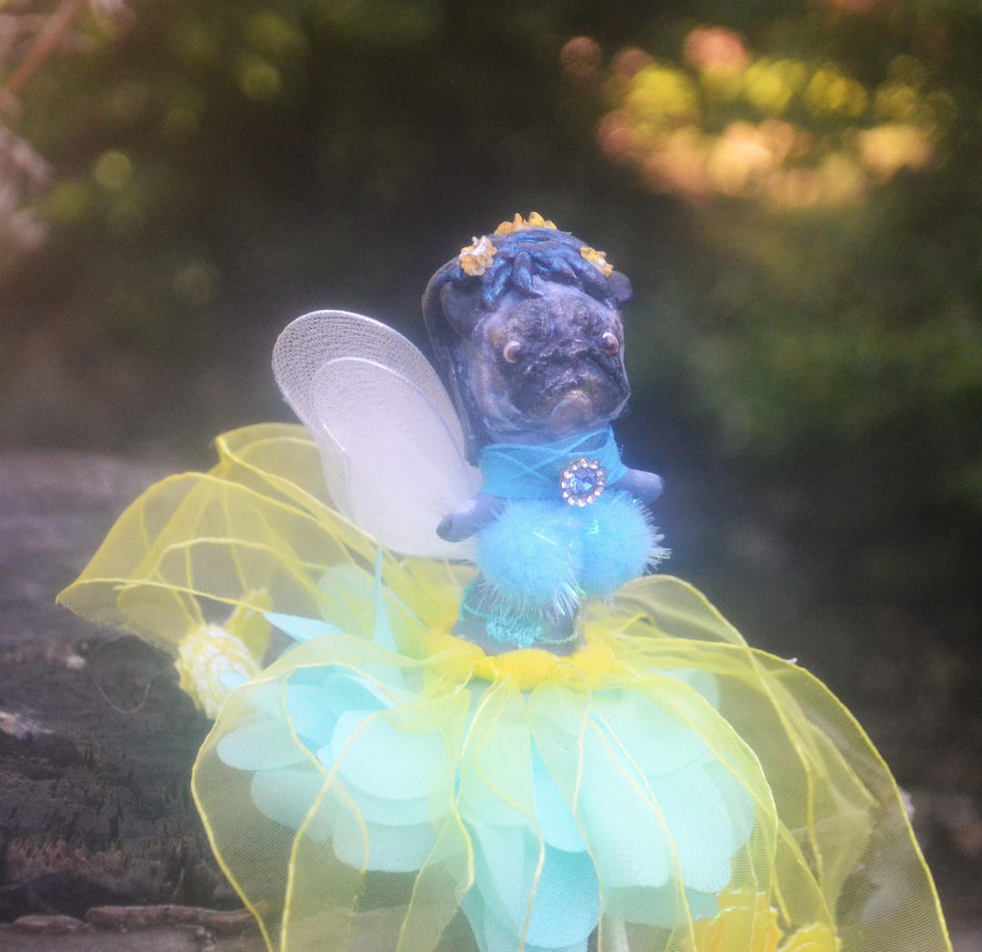 Handmade Blue Fairy Pug Art Doll, Shelf Decor - Etsy