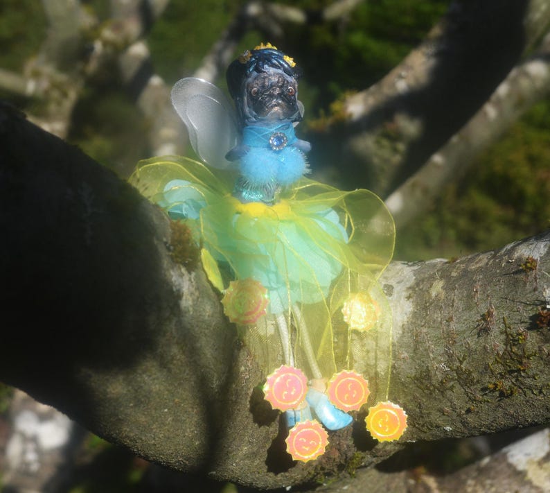 Handmade Blue Fairy Pug Art Doll, Shelf Decor - Etsy