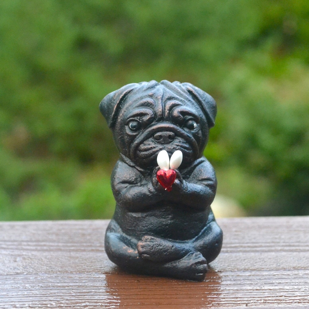 Praying Bronze Pug Statue, Valentine for Dog Lover, I Love You Gift for ...