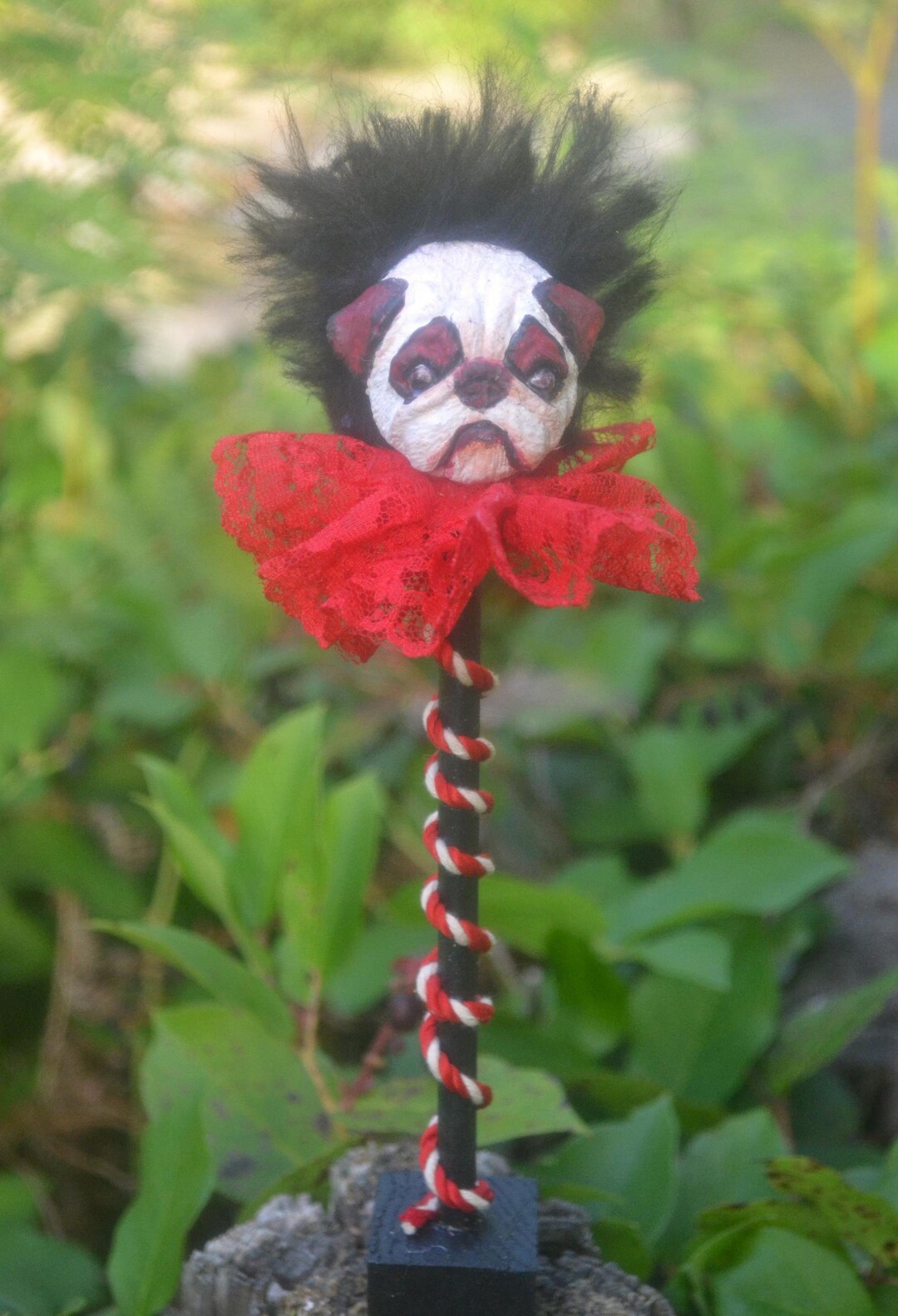 Bizarre Pug Doll, Clown Pug Dog Statue, Distinctive Pug Mom Gift, Eerie ...