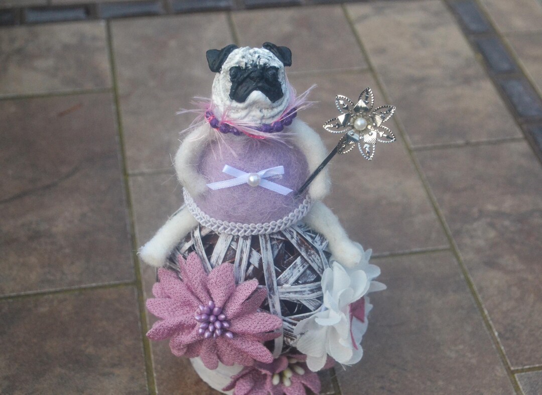 Fairy God Pug, Dog Humor Gift for Friend, White Pug Doll, Mother's Day ...