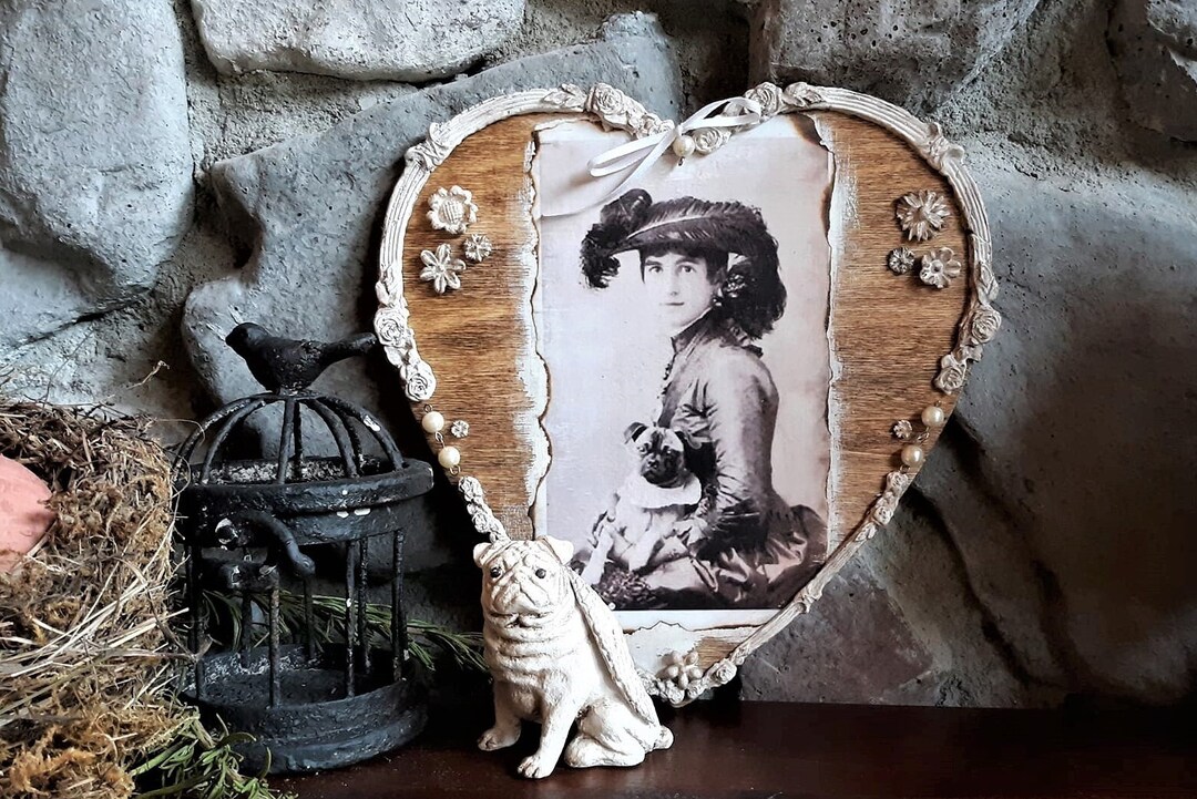 Antique Pug Picture Victorian Pug Art Rustic Pug Dog Decor - Etsy