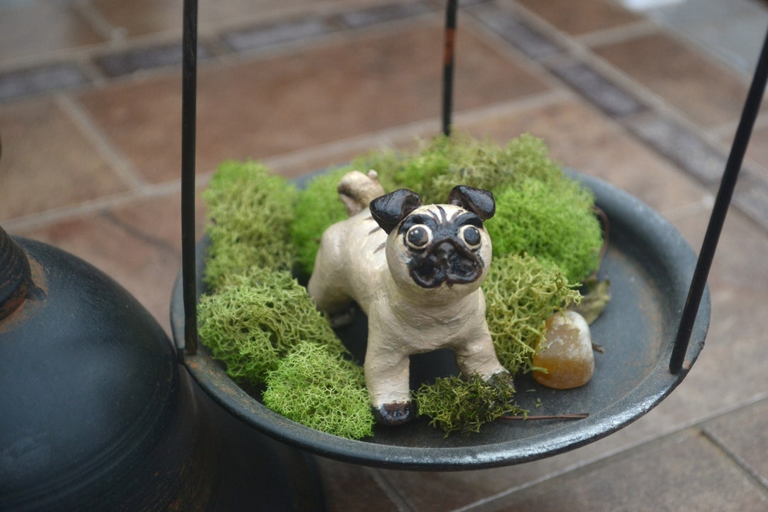 Miniature Fawn Pug Figurine, Funny Dog Humor Gift, Birthday Present for ...