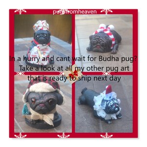 Bronze Budha Pug Yoga Meditation, Spiritual Office Decor, Birthday for ...