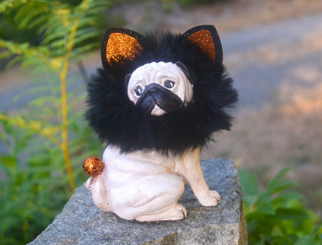 White Lion Pug Figurine, Halloween Pug Decor, Pug Mom Gift - Etsy