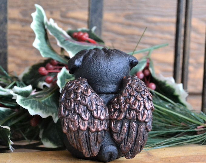 Black Budha Pug, Angel Pug Dog, Pet Memorial Gift, Gift for Sister ...