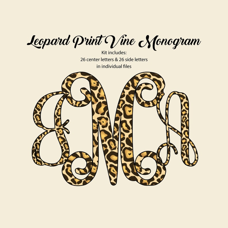 PNG "leopard Vine Monogram" Collection - Digital Download Design - All ...