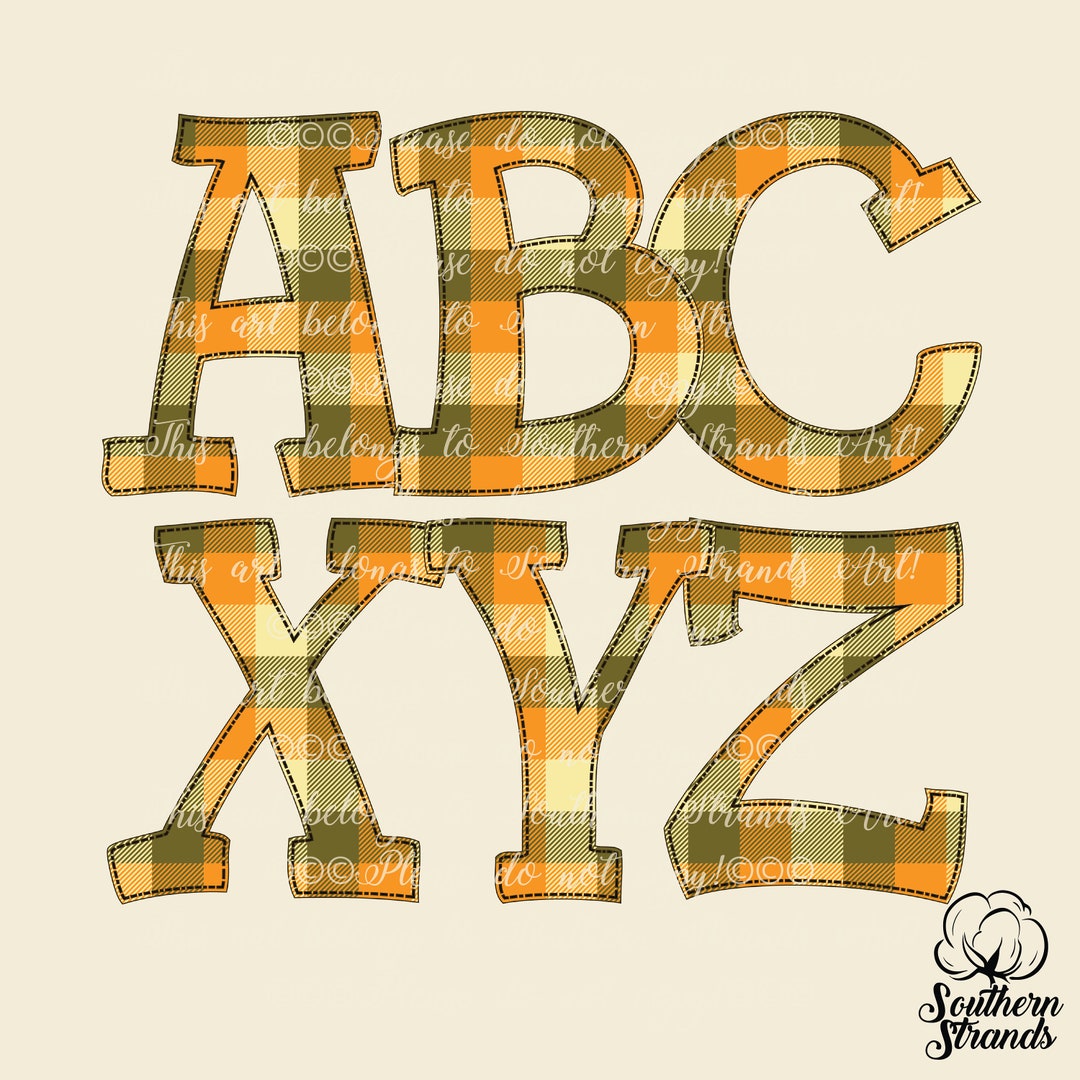 Orange and Green Applique Alpha | PNG Digital Download Design ...