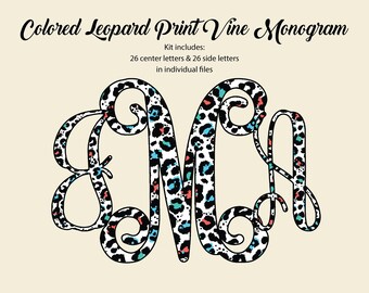 PNG leopard Vine Monogram Collection Digital | Etsy