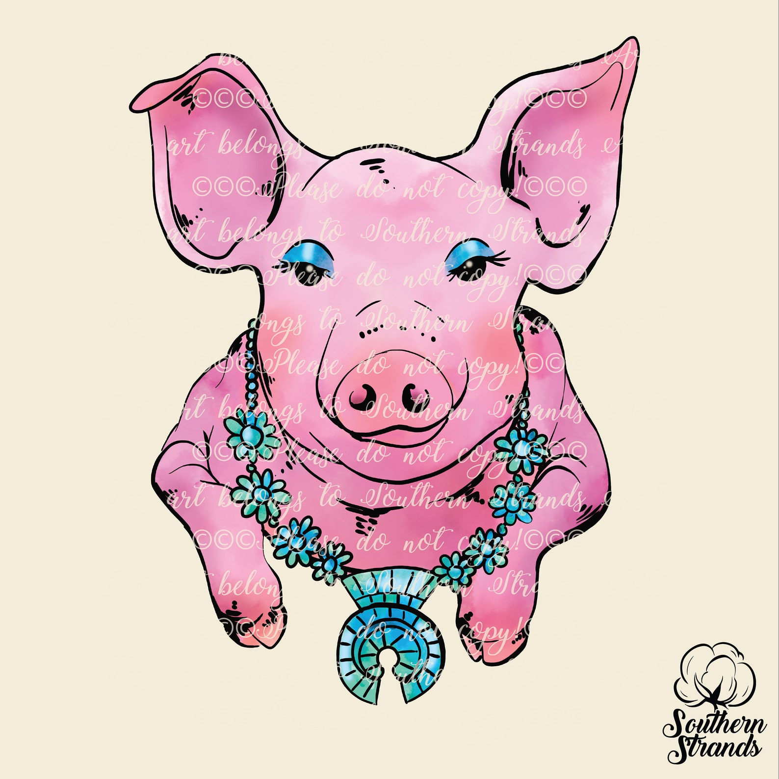 Watercolor Fancy Pig PNG Digital Download | Etsy