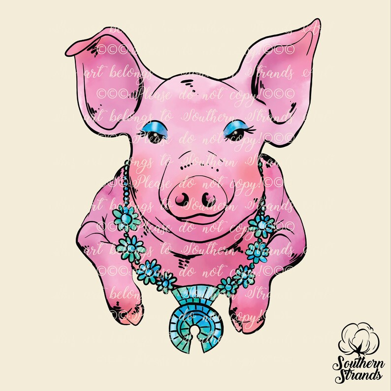 Watercolor Fancy Pig PNG Digital Download - Etsy