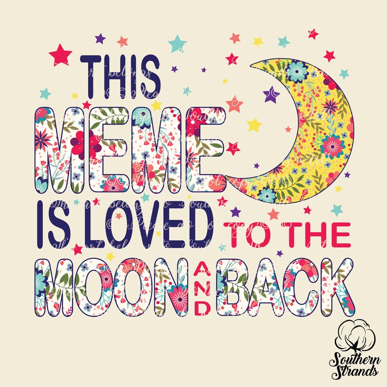 PNG "to the Moon Meme" Digital Download Design + FREE Unbranded Mockup ...