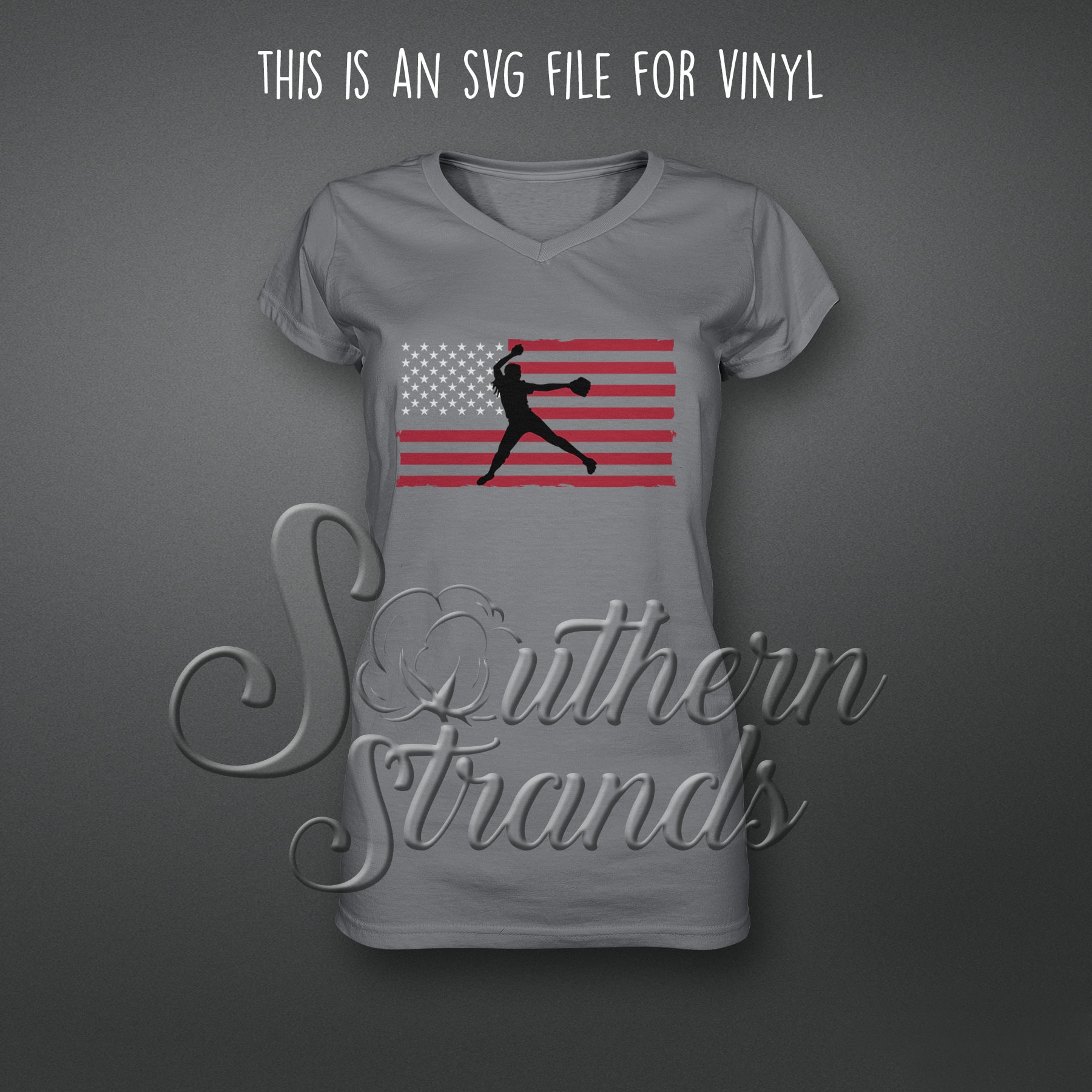 SVG American Flag Softball Player Baseball | Etsy