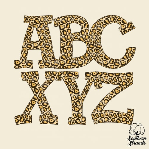 Leopard Circle Alpha Collection Circle Monogram Left | Etsy
