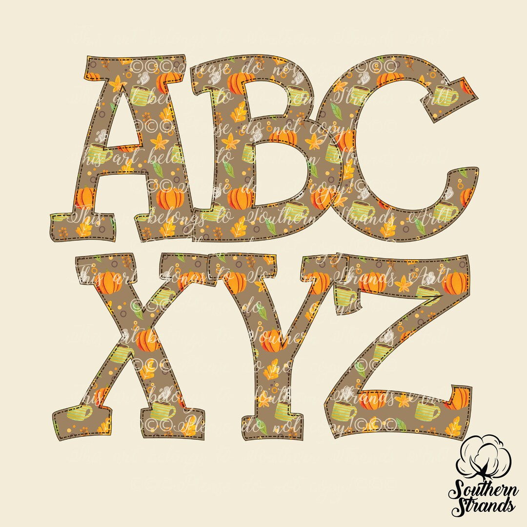 Pumpkin Spice Applique Alpha | PNG Digital Download Design ...