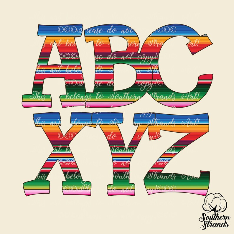 Hand Written Serape Alpha PNG Digital Download Design - Etsy