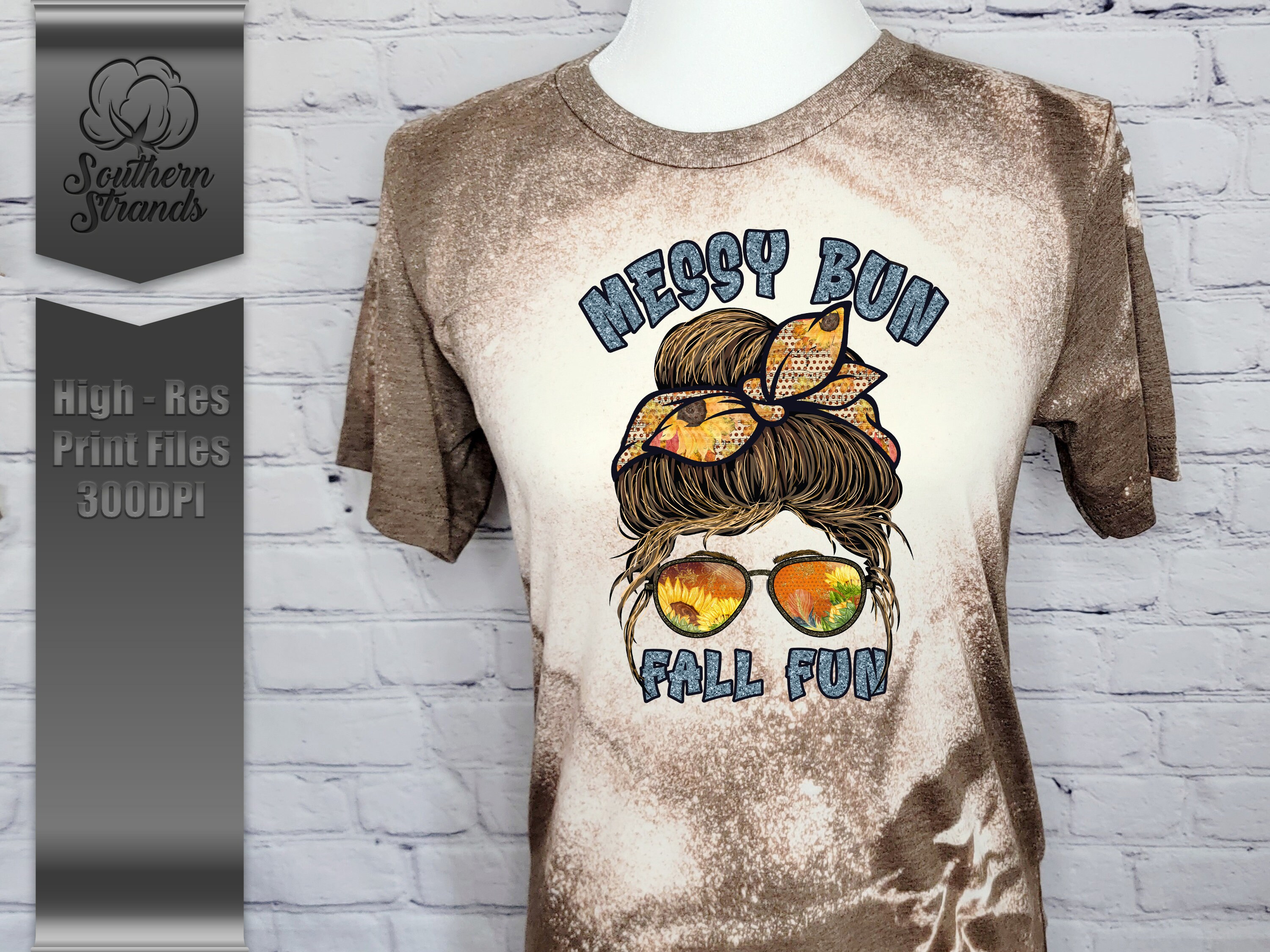 Messy Bun Fall Sunflowers Fun PNG Digital Download Design - Etsy