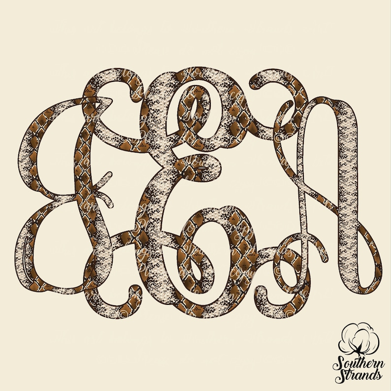 Snake Vine Monogram Collection Digital Download Design All - Etsy