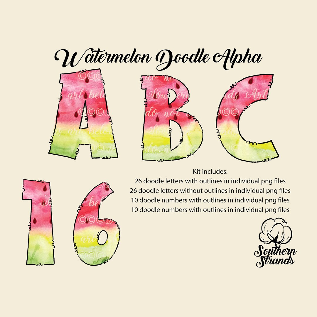 PNG "watermelon Doodle Alpha" Collection - Digital Download Design ...