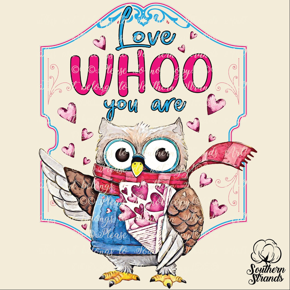 Watercolor PNG "love WHOO You Are" - Digital Download Design + Free ...