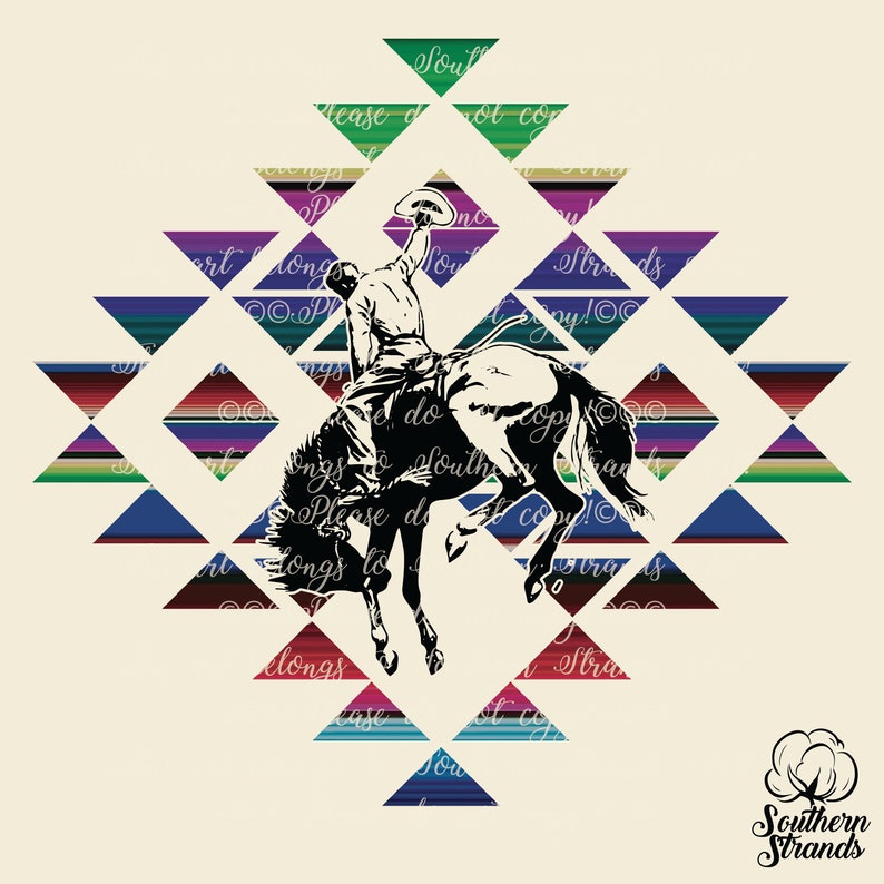 Aztec Bronc Rider PNG Digital Download Design | Etsy