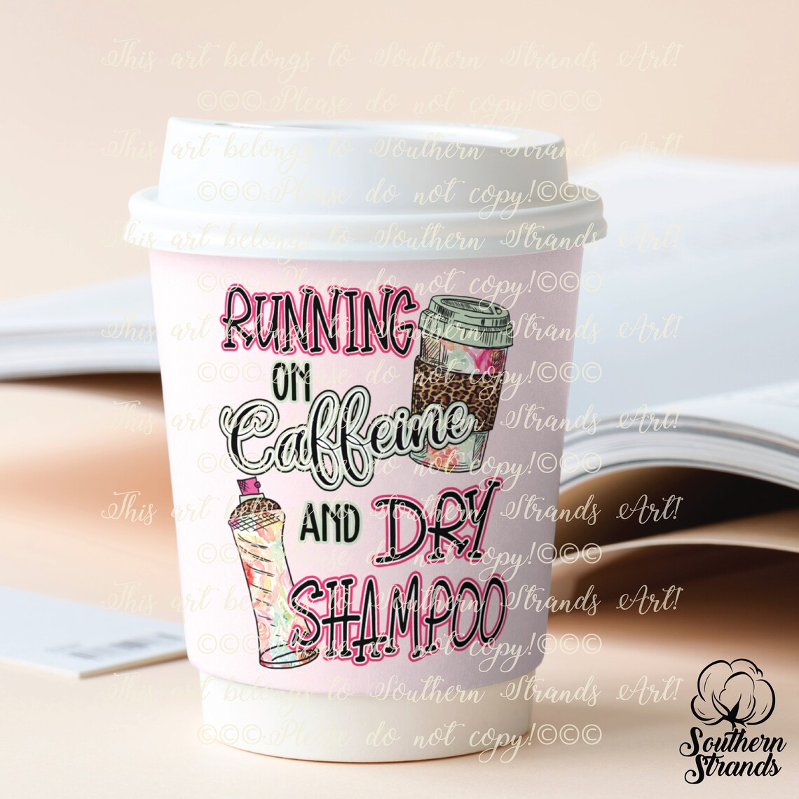 Running on Caffeine and Dry Shampoo - PNG Digital Download Design - Etsy
