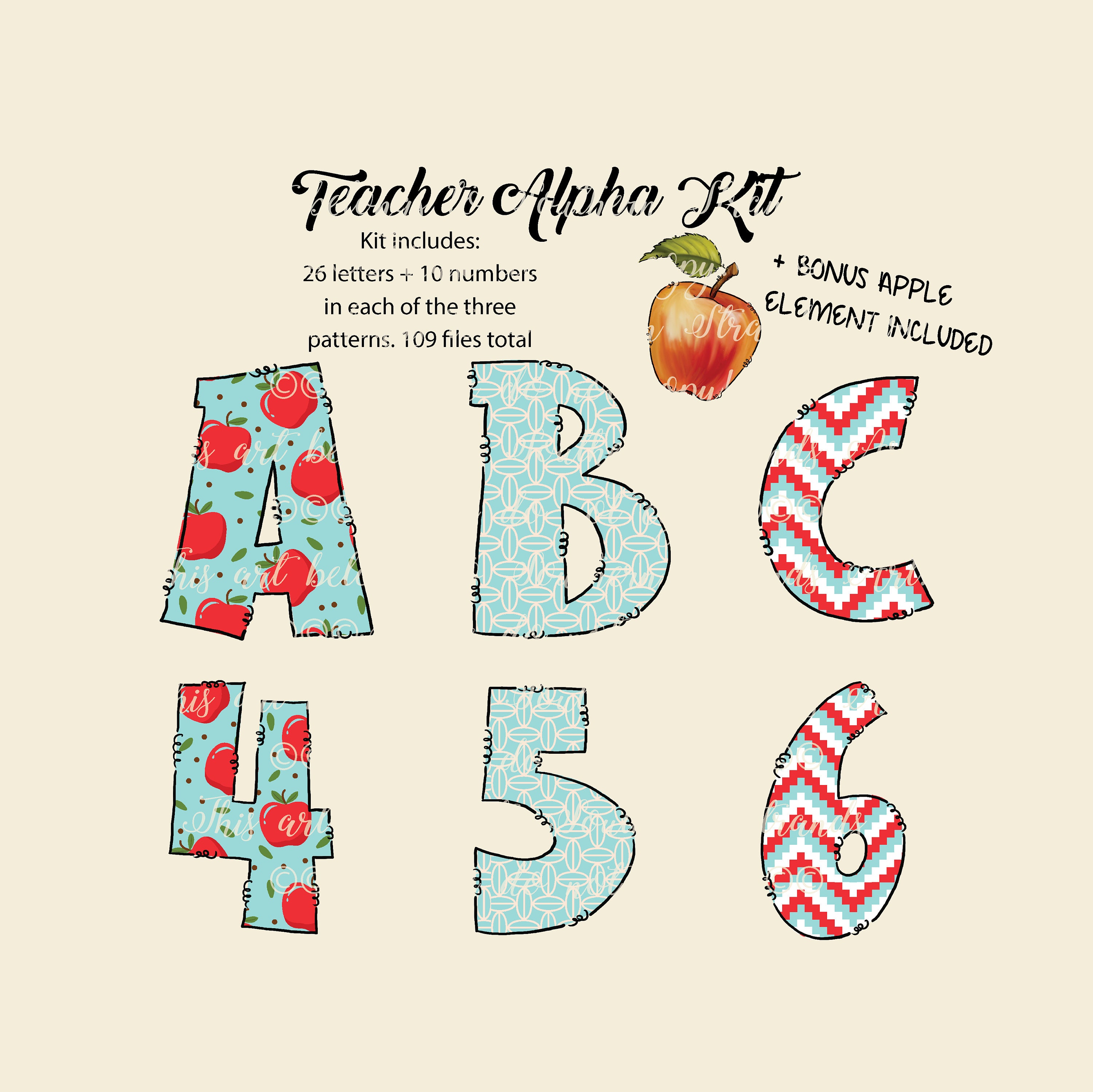 FLASH SALE PNG "teacher Alpha Kit"- Digital Download - All 26 Letters ...