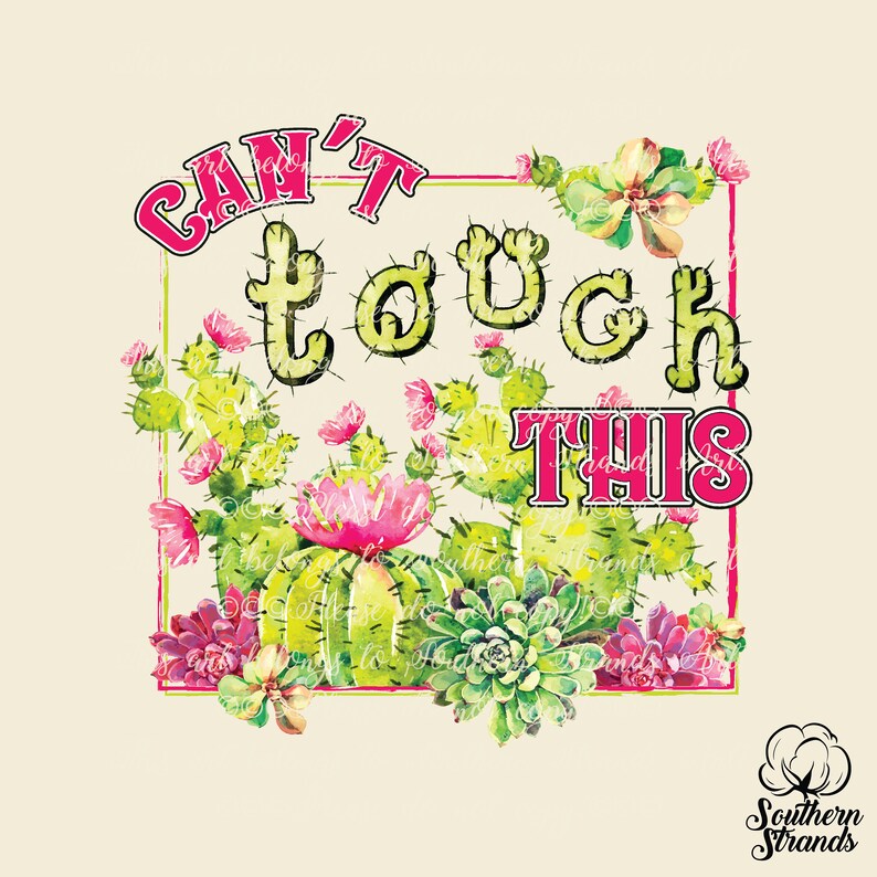 Can't Touch This Watercolor PNG Digital Download Cactus - Etsy