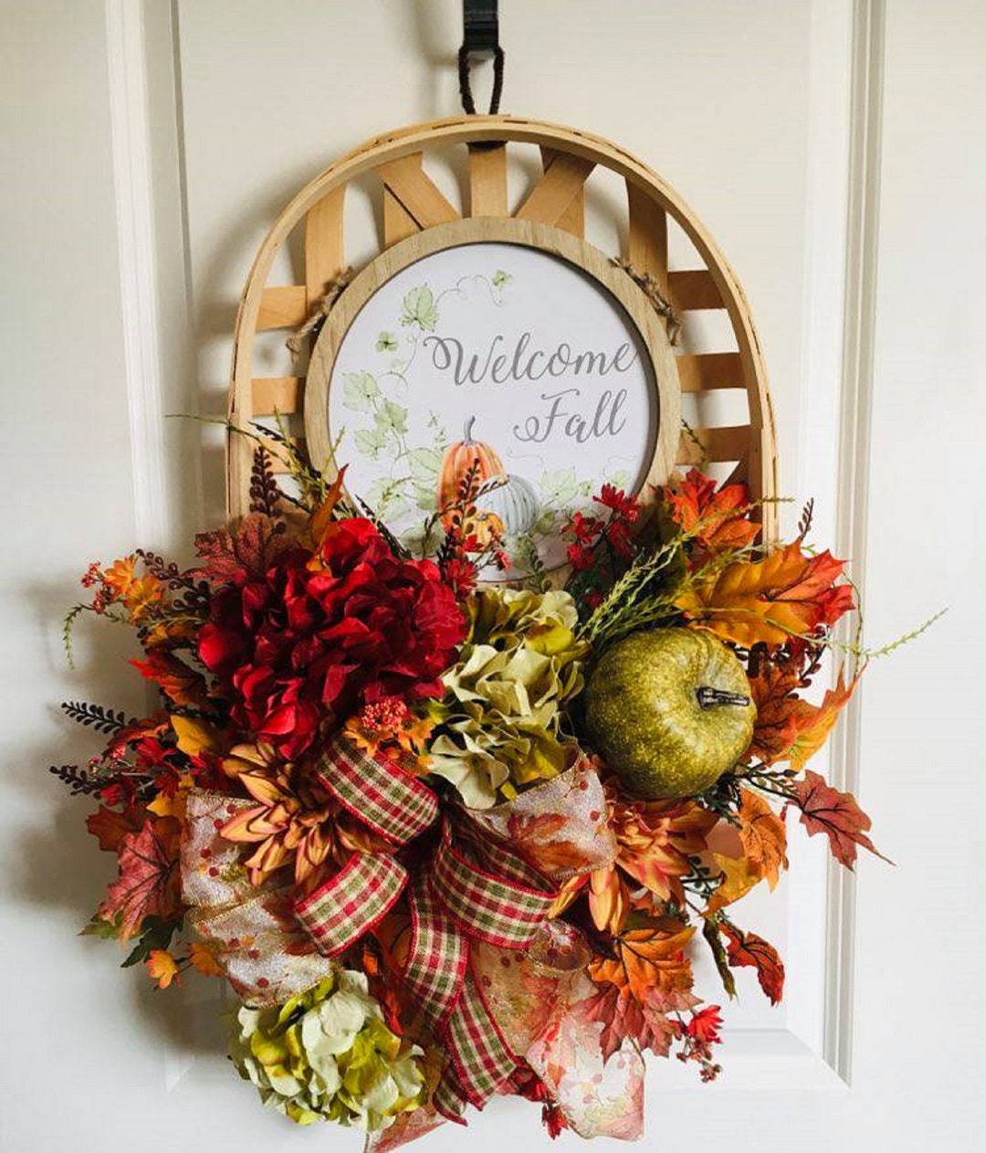 Fall Wreaths Tobacco Basket Wreath Fall Wreaths for Front - Etsy