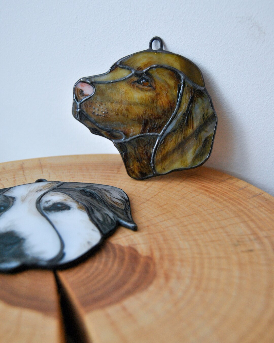 Custom Stained Glass Dog Portrait: Personalized Pet Memorial Gift - Etsy