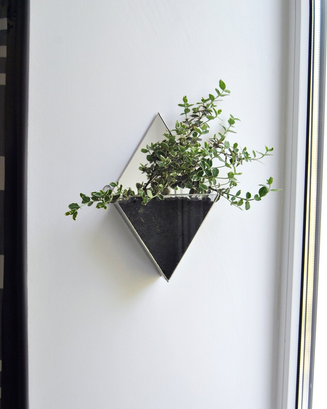 Big Hanging Stained Glass Wall Vase, Large Stained Glass Geometric ...