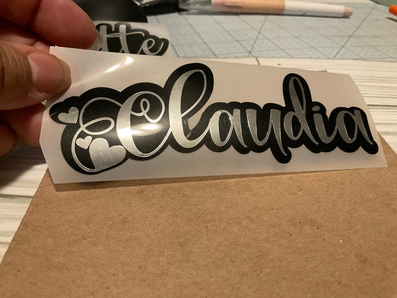 Holographic Silver Vinyl Name Decal, Name Sticker, Custom Stickers ...