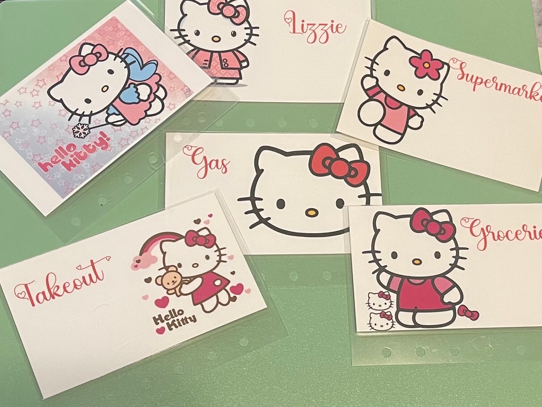 Hello Kitty Cash Envelopes A7 | Pink Shimmer Budgeting Envelope - Etsy