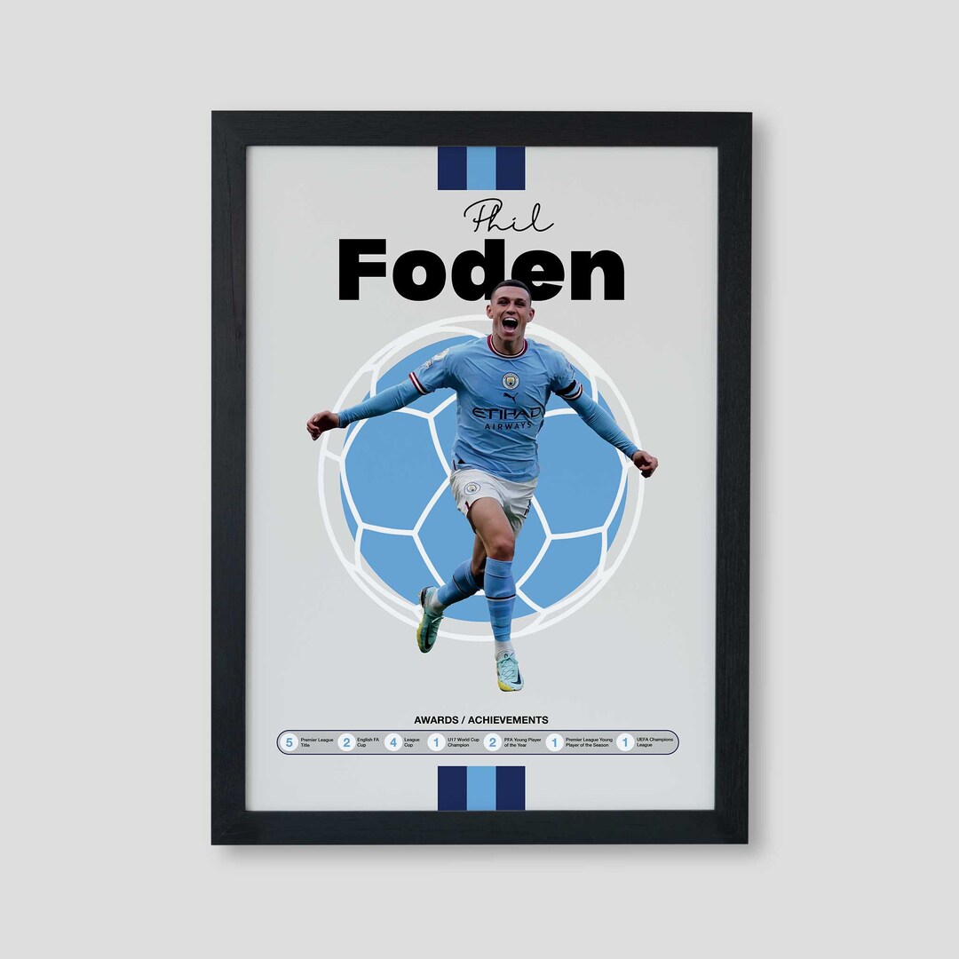 Phil Foden Poster / Football Poster / Soccer Print / Wall Art / Gift ...