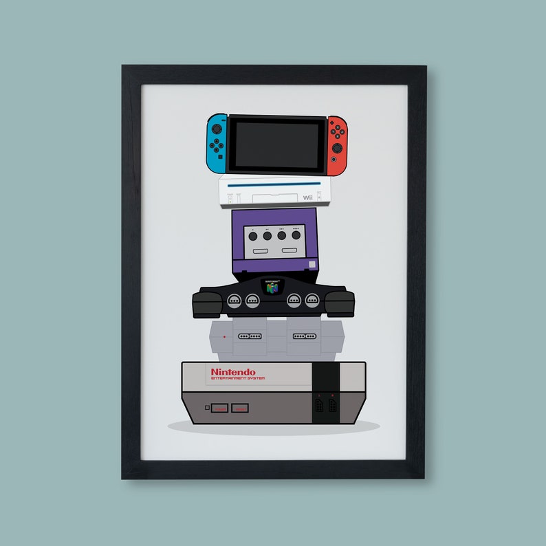 Evolution of Nintendo Game Console Poster History of - Etsy