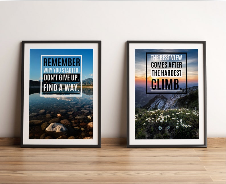 Motivational Posters Inspirational Quotes Set of 6 Prints - Etsy