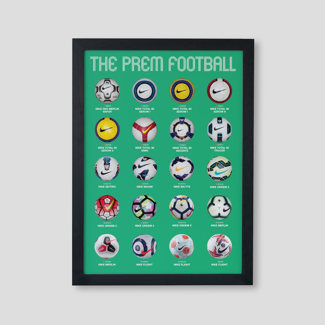 The PREM Football Poster | Football Soccer Print | History of All PL ...