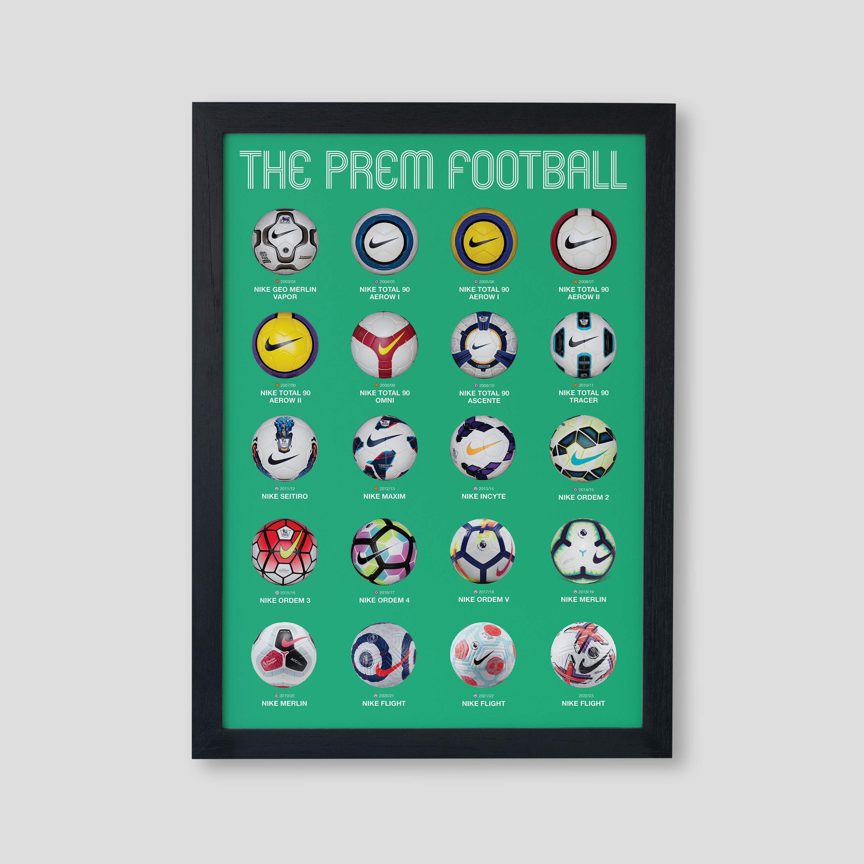 The PREM Football Poster Football Soccer Print History of All PL ...