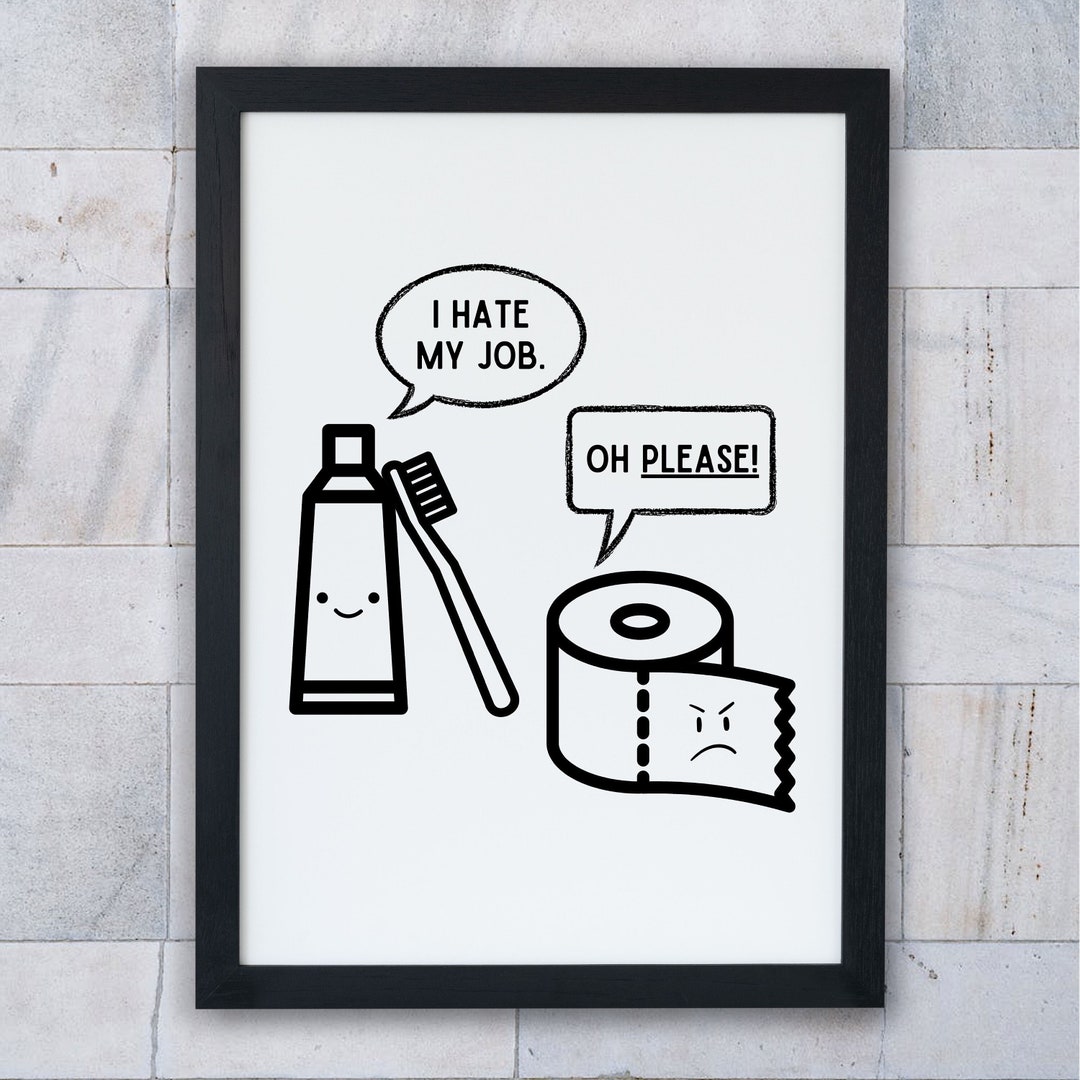 Funny Bathroom Print | Bathroom Wall Decor Toilet Funny Joke | Bathroom ...