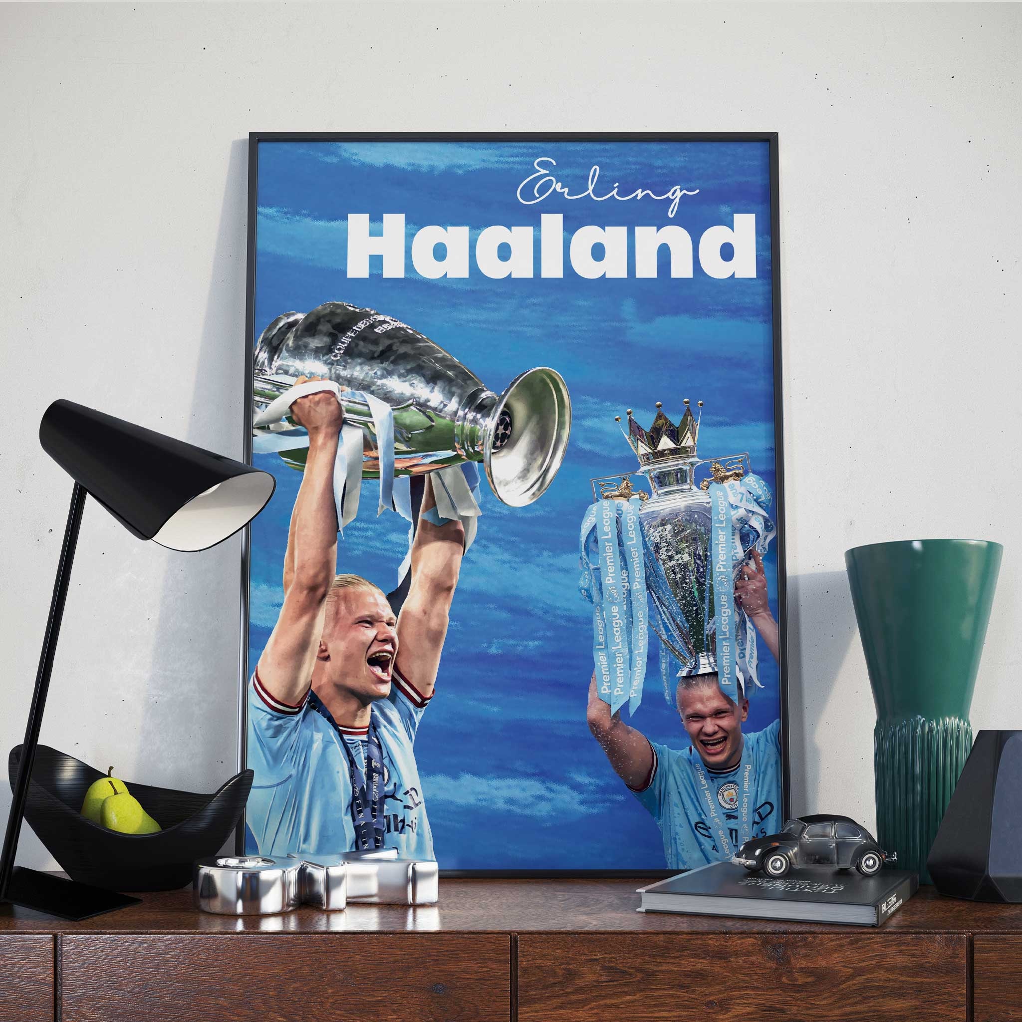 Erling Haaland Poster / Man City Football Poster / Soccer Print / Wall ...