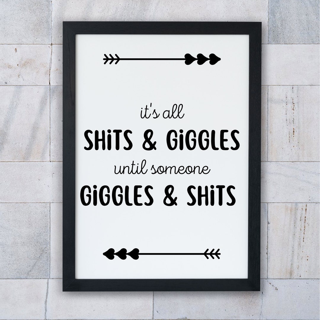 Bathroom Wall Decor | Funny Bathroom Print Toilet Joke | Bathroom Art ...
