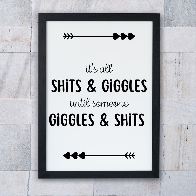 Bathroom Wall Decor Funny Bathroom Print Toilet Joke Bathroom Art Housewarming Gift Poster Sizes ...